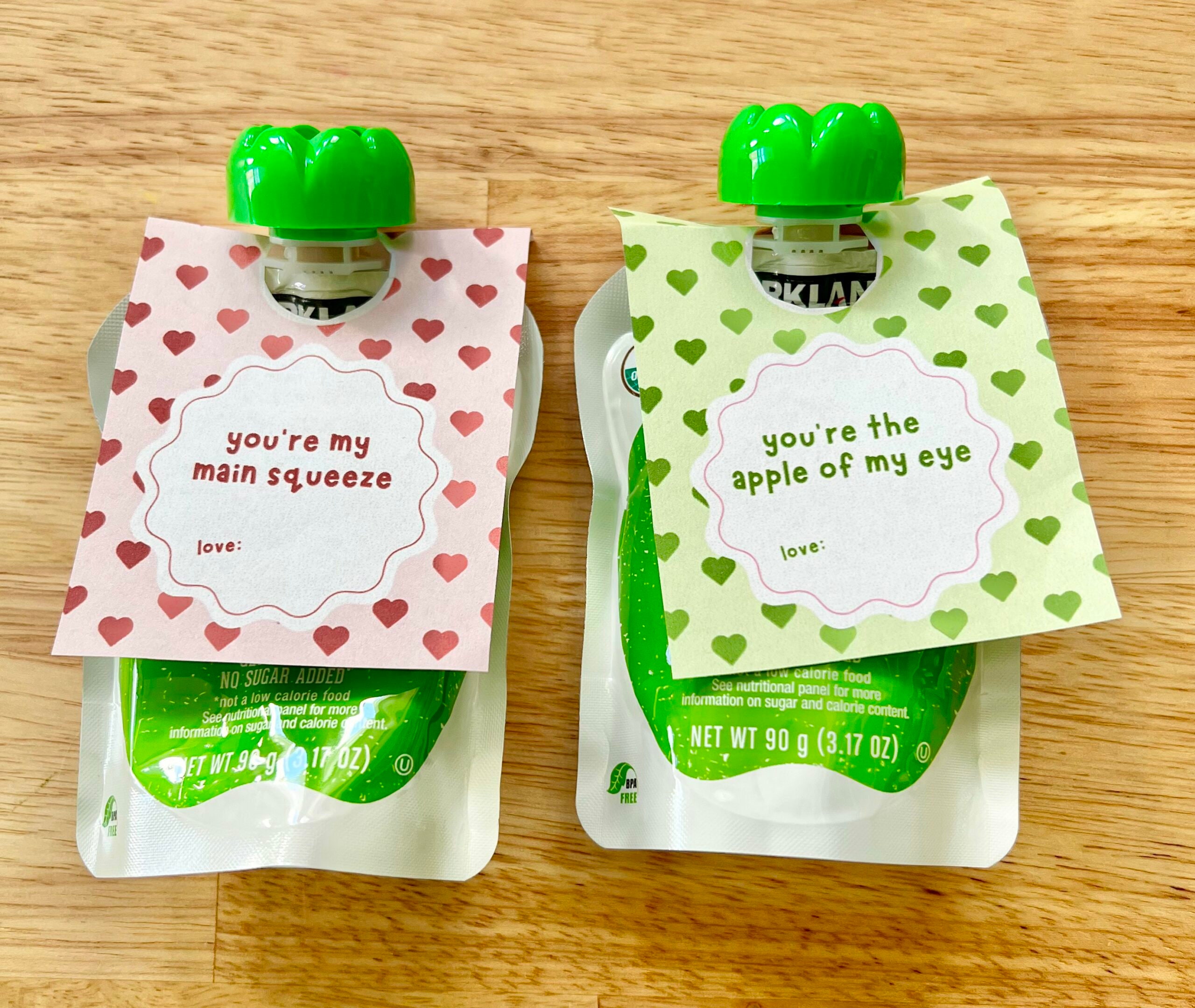 Applesauce Pouch PRINTABLE Valentines - Etsy