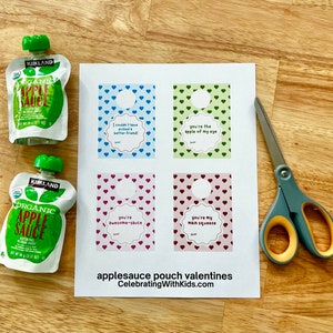 Applesauce Pouch PRINTABLE Valentines - Etsy