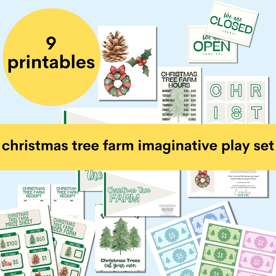 Christmas Tree Farm Dramatic Play Printables Bundle for Parents of Kids ...