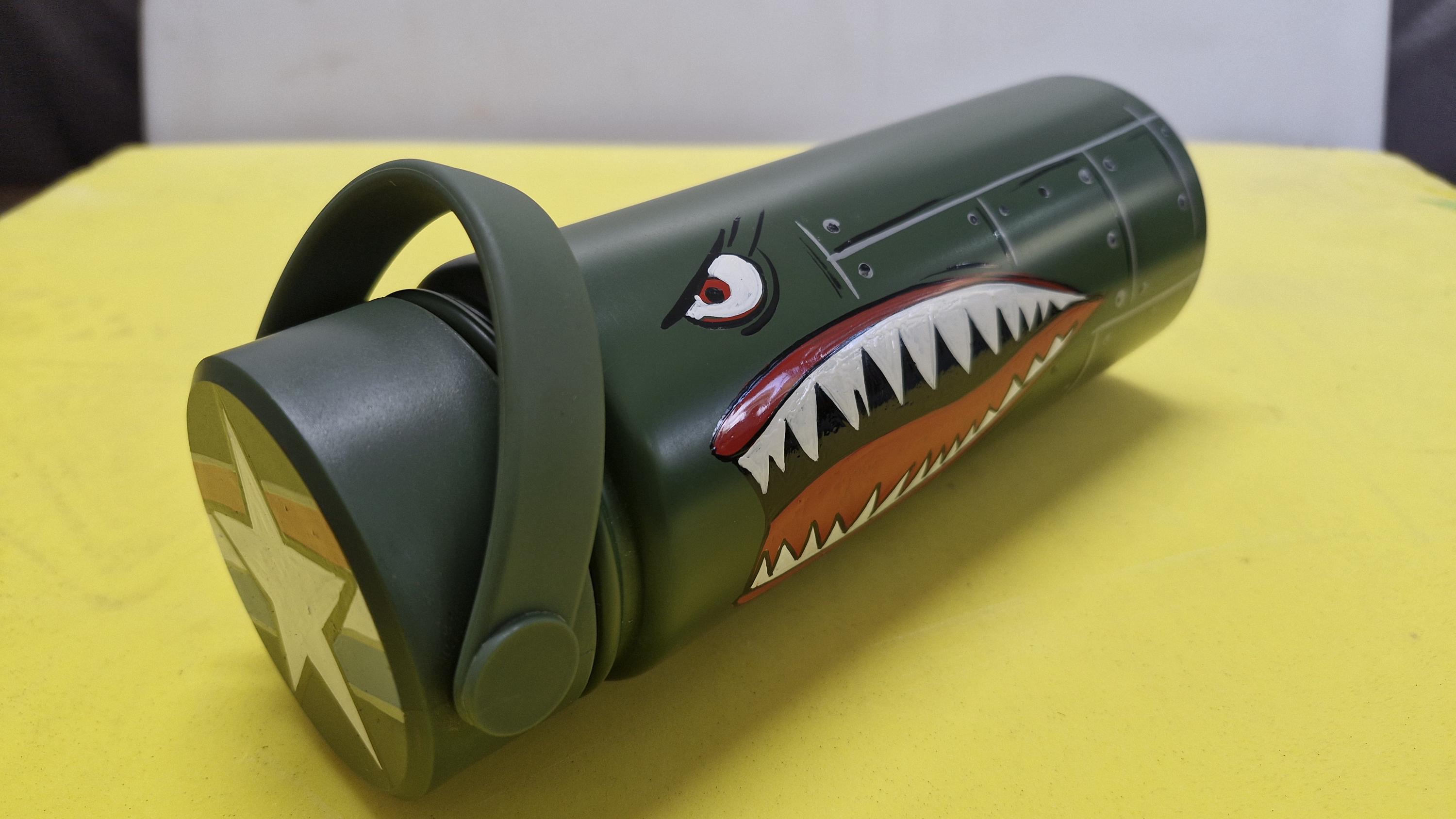 Hot Rod WWII Fighter Themed Thermal Coffee Drink Tumbler - Custom ...