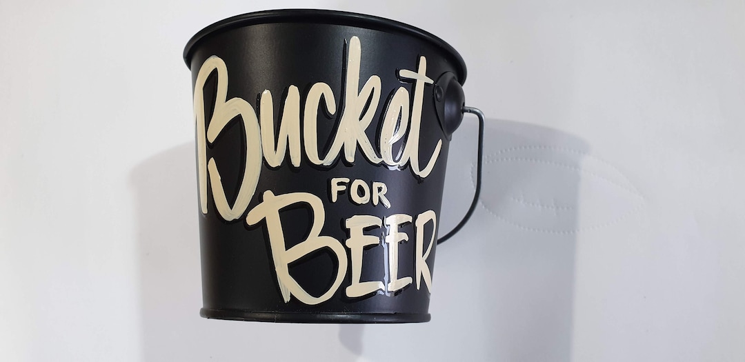 Bucket for Beer - Custom Lettered and Striped by Jimc - Etsy
