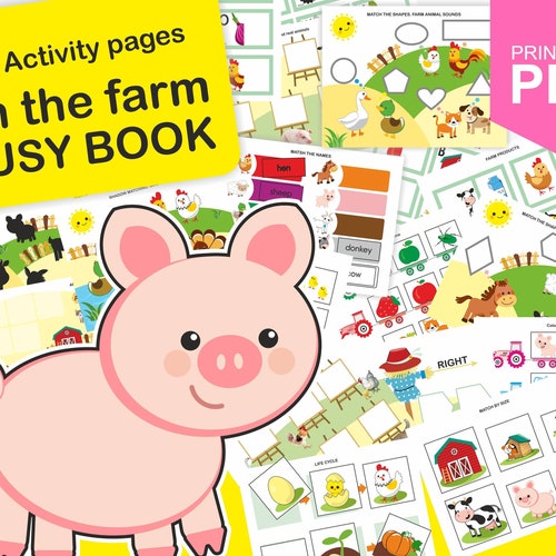 Farm Busy Book Preschool Printable Montessori Homeschool - Etsy