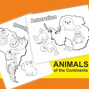 Animals of the Continents Coloring Pages | World Wildlife Printable ...
