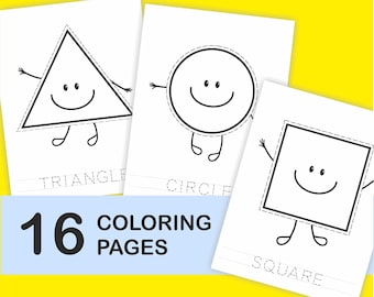 17 Shapes Coloring Pages, Worksheets for Kids, Learning Shapes ...