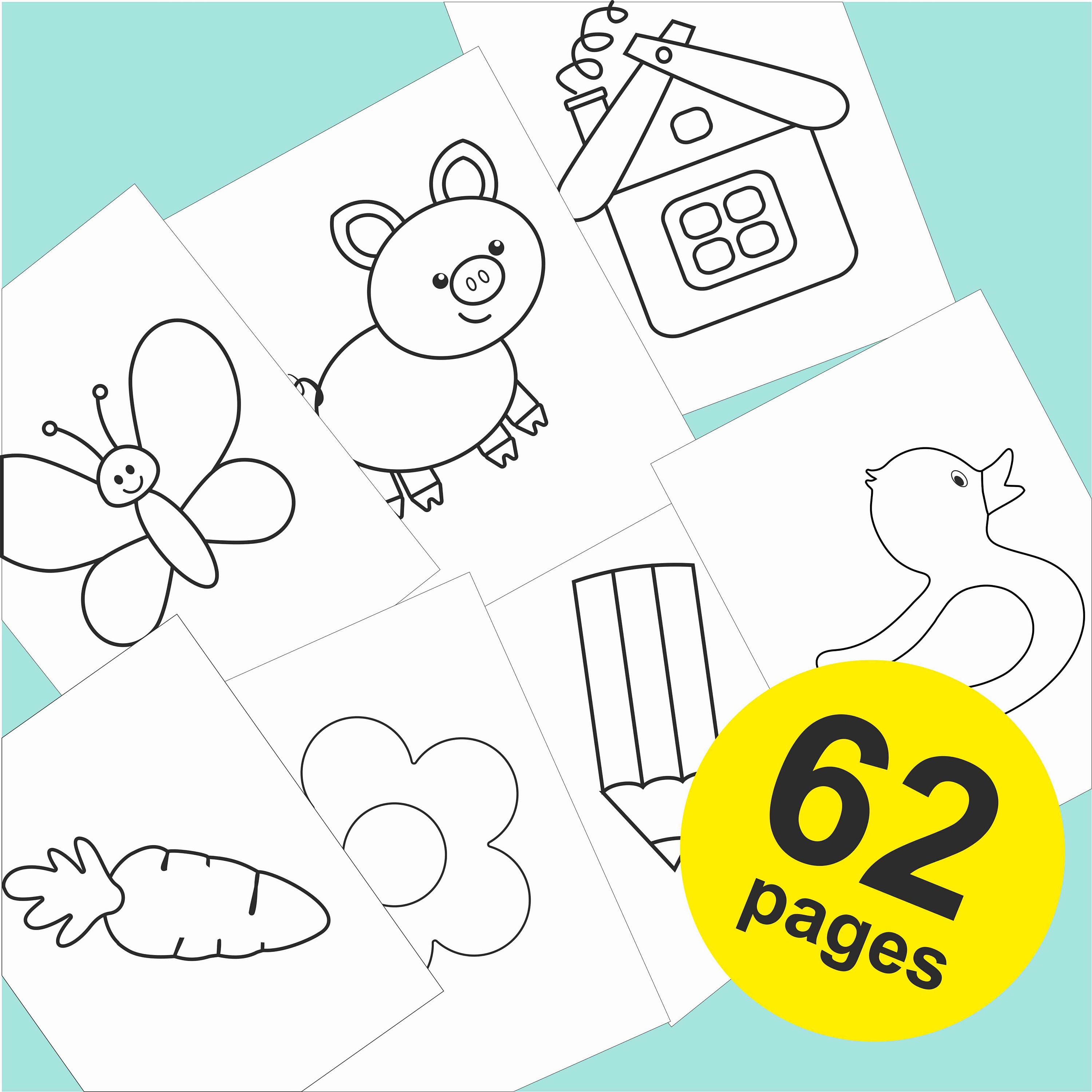 62 Printable Coloring Pages for Kids Toddlers Preschoolers - Etsy