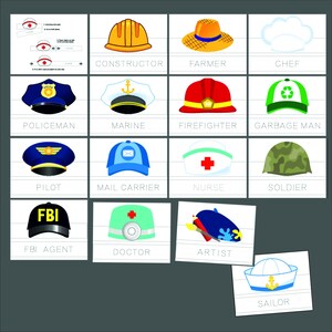 Community Helpers Paper Crowns Set of 15 Printable DIY Kids Costume ...