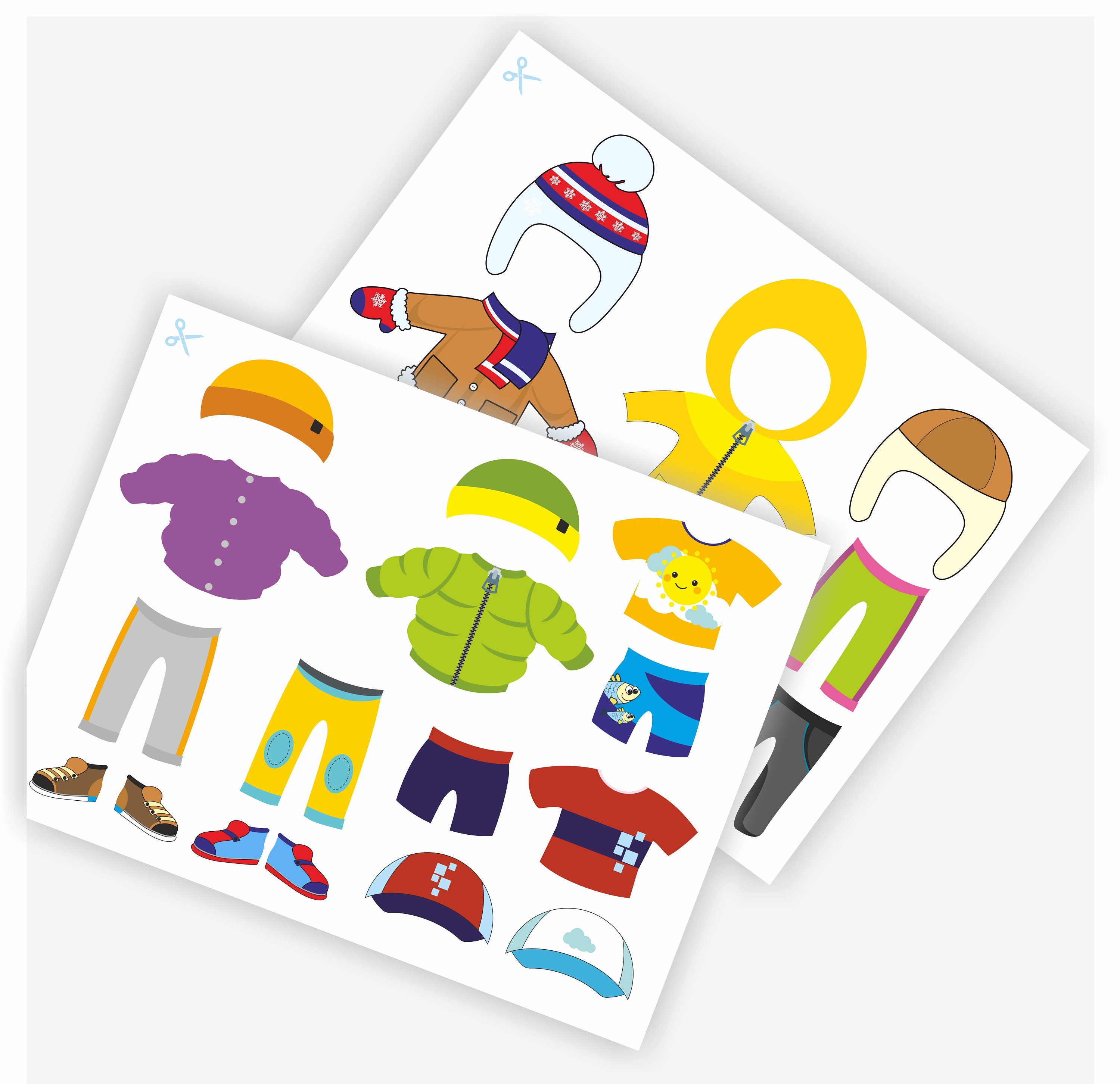 Seasons and Weather Clothing Activity Mats Printable. Four - Etsy