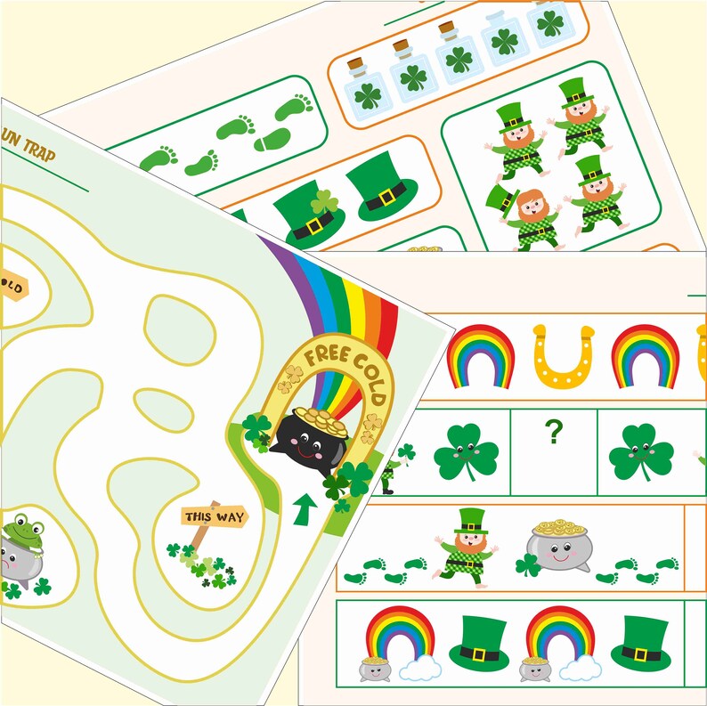 St Patricks Day Busy Book Printable Learning Binder Worksheets for Kids ...