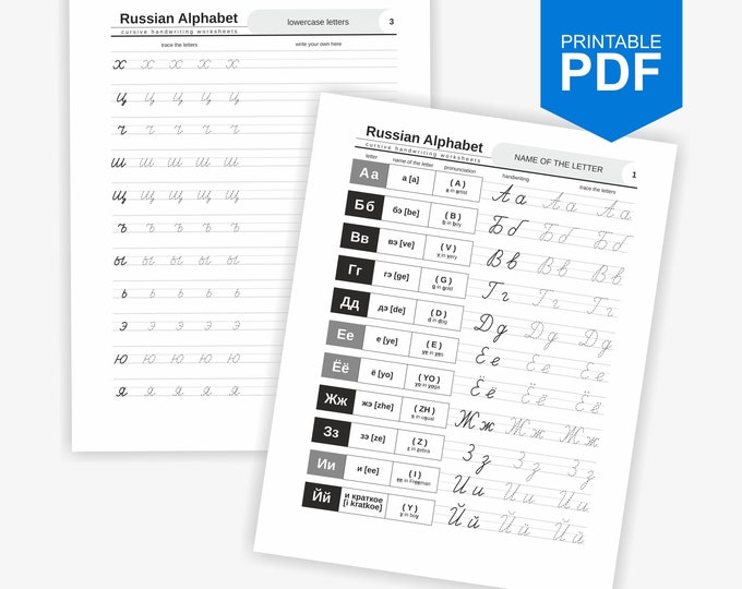 Russian Alphabet Chart Color Coded - Etsy