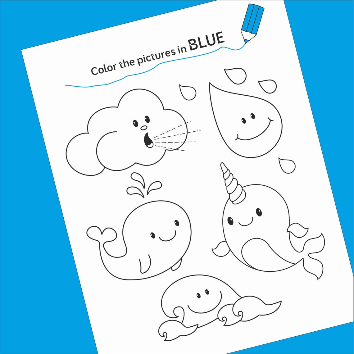 Preschool Color Learning Activity: Fun Coloring Pages (digital Download ...