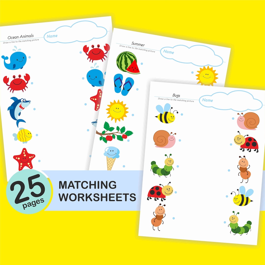 Printable Matching Worksheets, Match the Picture, Toddler Worksheet ...