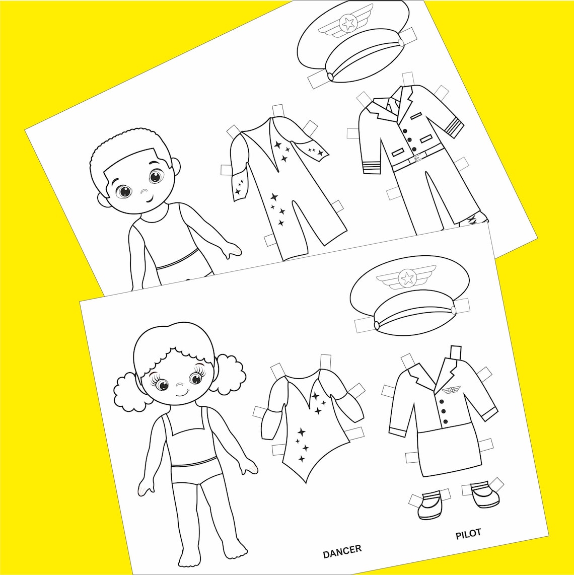 Community Helpers Paper Dolls: Printable Coloring Pages (PDF Download ...