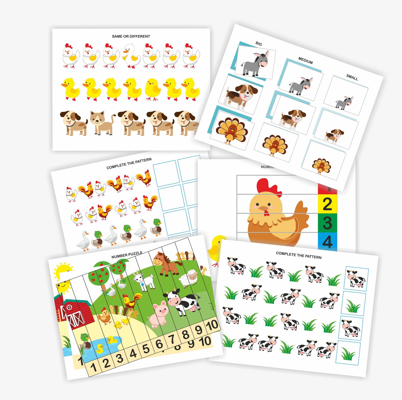 Farm Animals Toddler Busy Book Printable. Learning Binder - Etsy