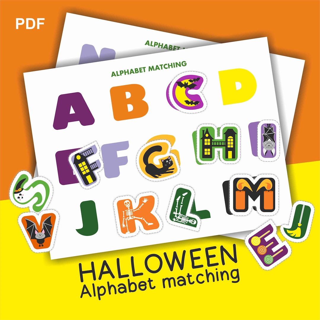 Halloween Alphabet Matching, Busy Book, ABC Halloween Activity ...