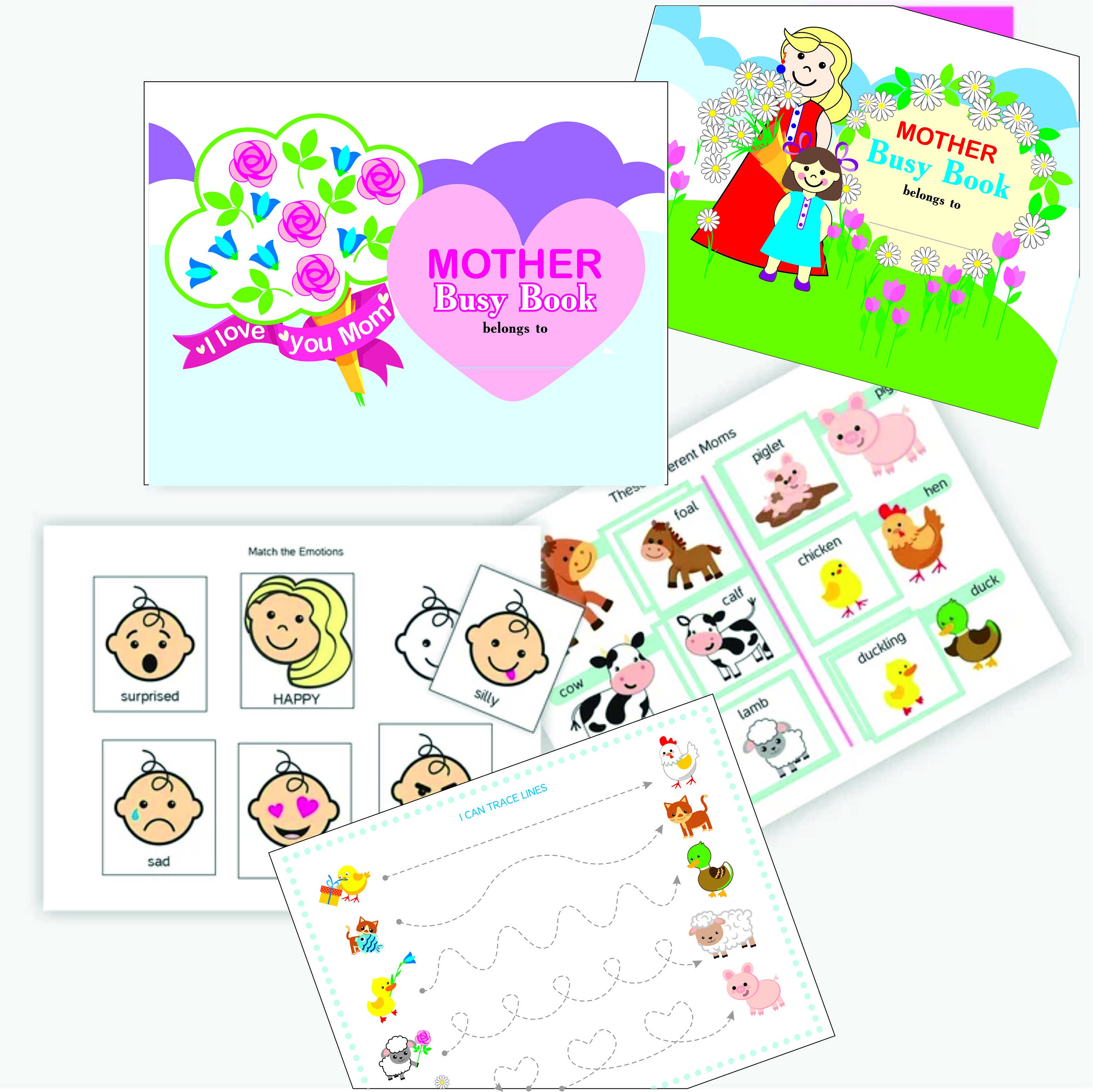 Preschool Printable Busy Book Learning Binder Worksheets for ...