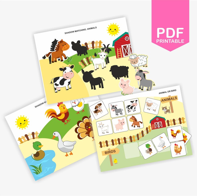 Farm Animals Toddler Busy Book Printable. Learning Binder - Etsy
