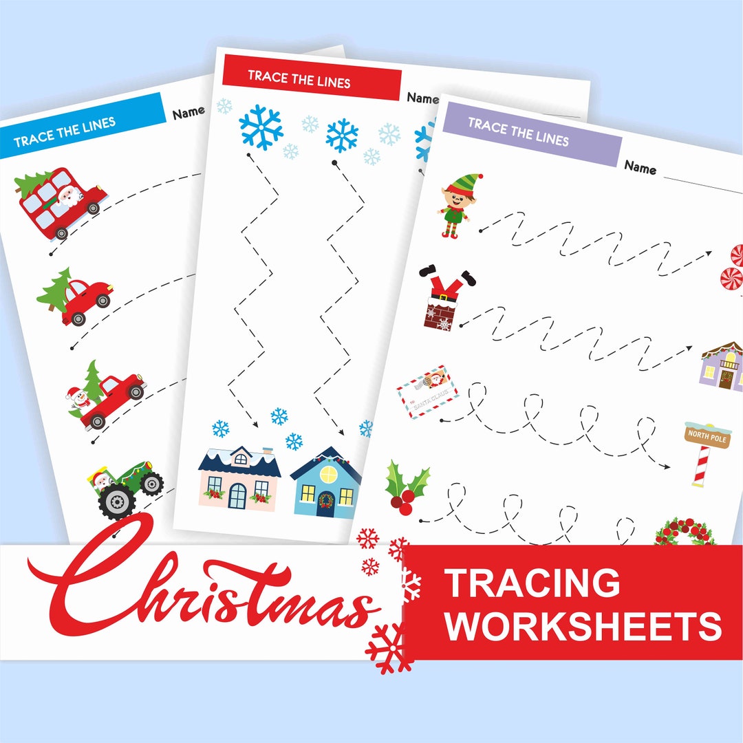 Christmas Tracing Practice Tracing Worksheets Tracing Lines Fine Motor ...