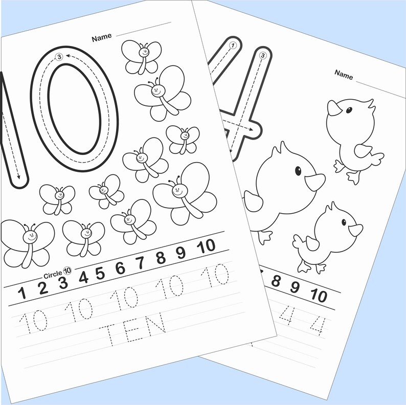 Baby's First 123 Book, 1 - 10 Numbers Printable Coloring Page ...