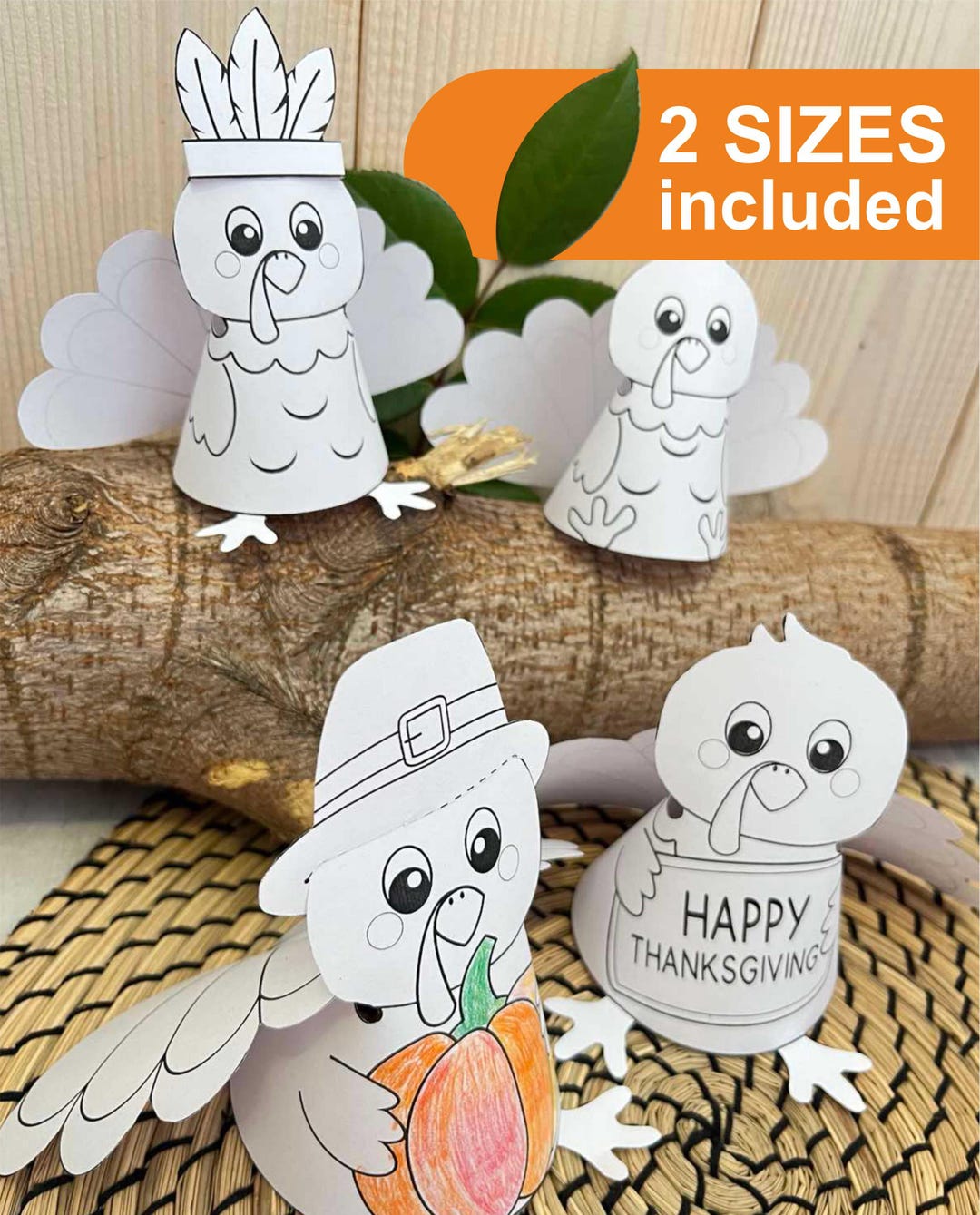 Thanksgiving Turkey Craft | Printable Coloring Activity (PDF) - Etsy
