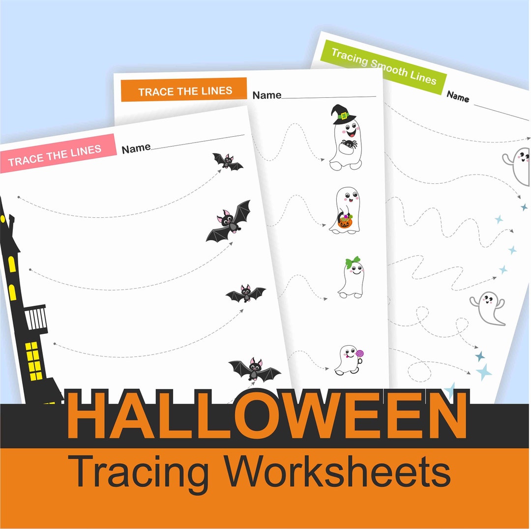 Halloween Tracing Worksheets PRE-WRITING PRACTICE Tracing Activities ...
