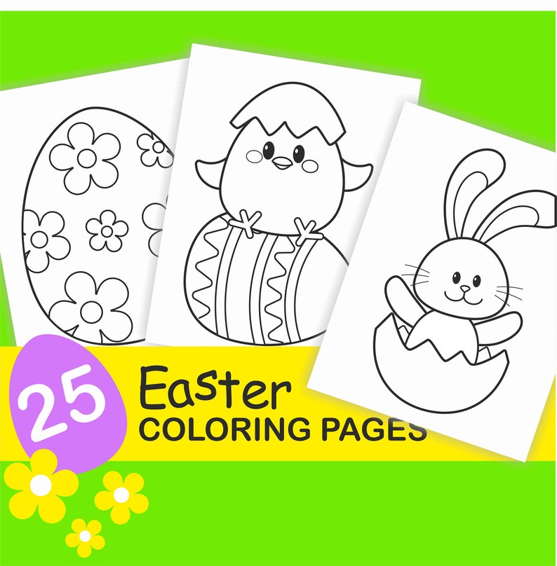 Easter Coloring Book, Easter Easy Coloring Pages, Easter Printable ...