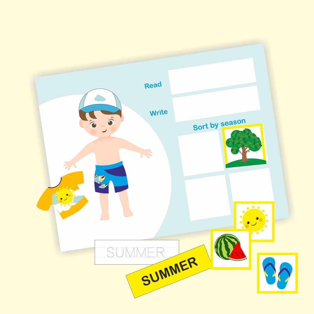 Seasons and Weather Clothing Activity Mats Printable. Four Seasons ...