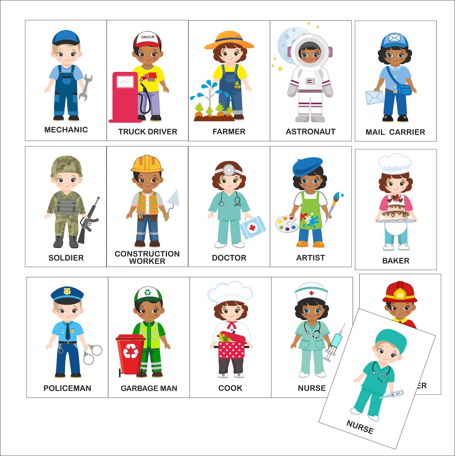 Community Helpers Dress up Preschool Printable Paper Dolls COLORING ...