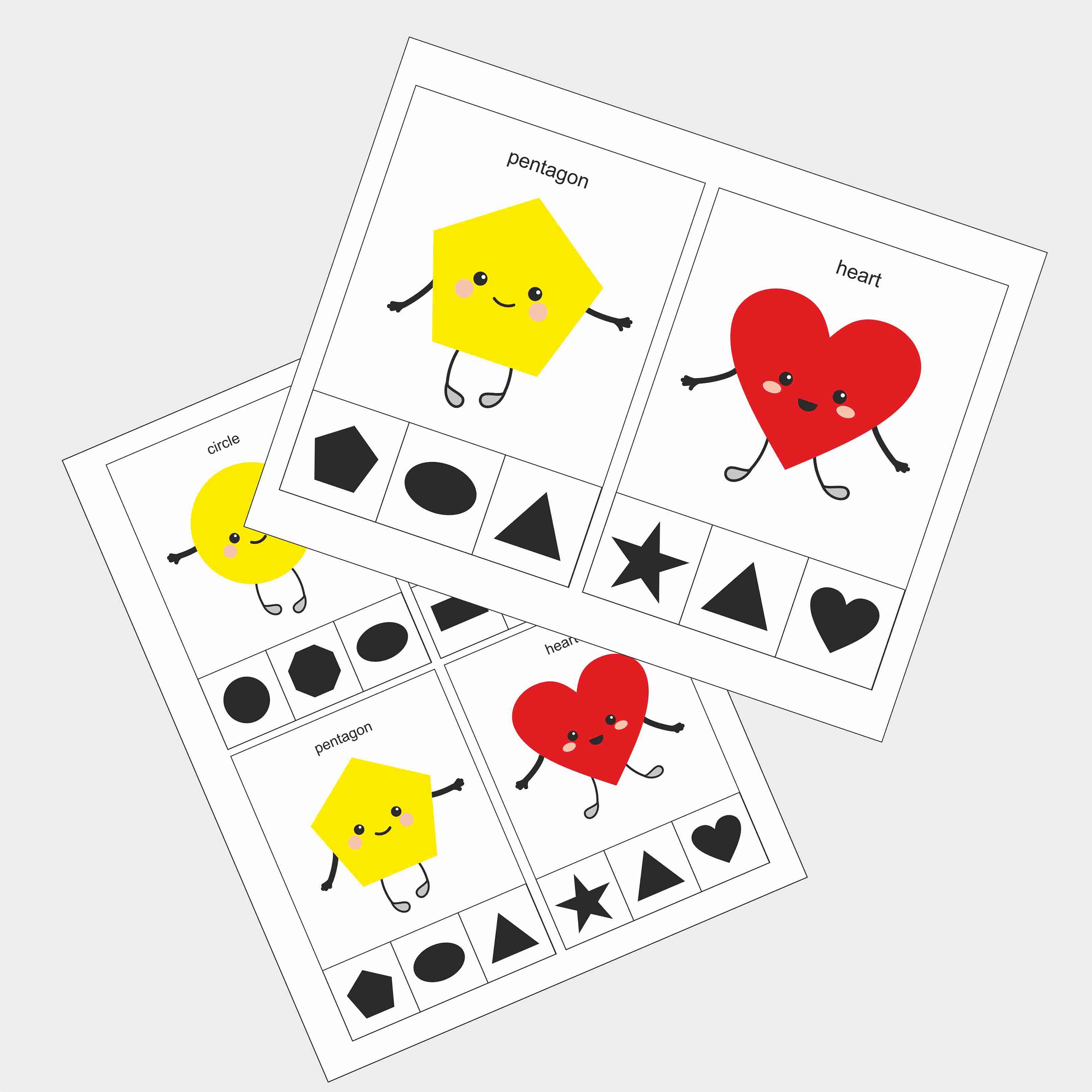 Shape Clip Cards Funny Face Shapes Busy Bag Printables - Etsy Canada