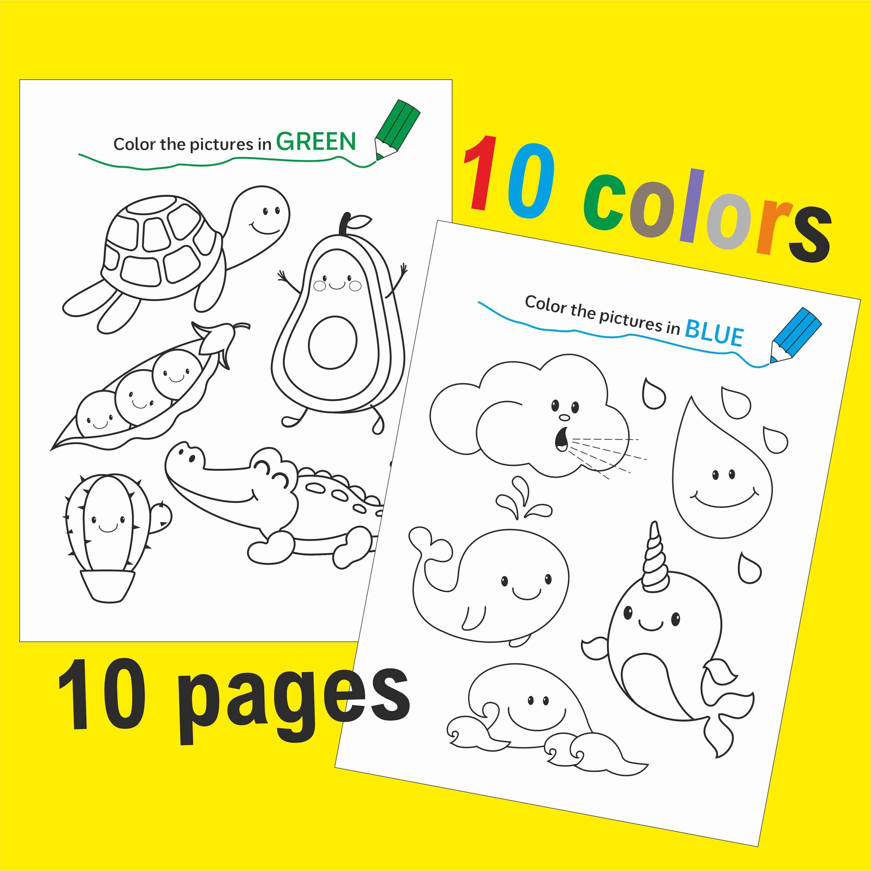 Preschool Color Learning Activity: Fun Coloring Pages (digital Download ...