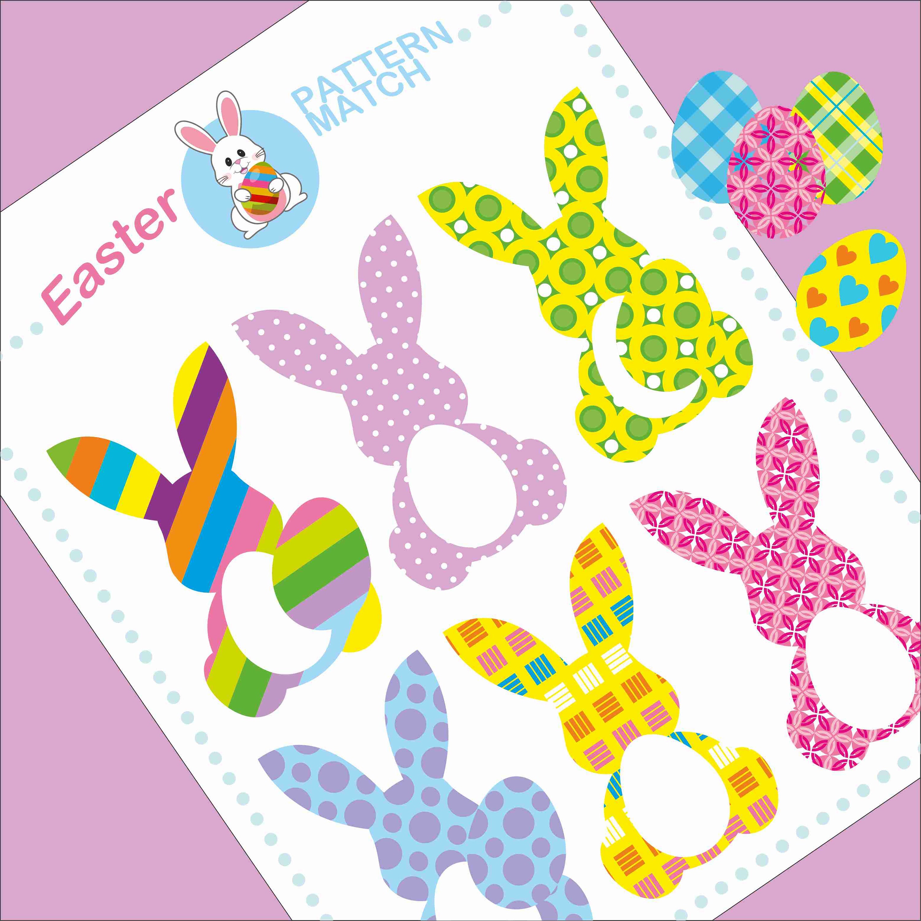 Easter Bunny Egg Matching Game: Preschool Printable Activity (PDF ...