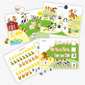 Farm Animals Toddler Busy Book Printable. Learning Binder, Homeschool ...