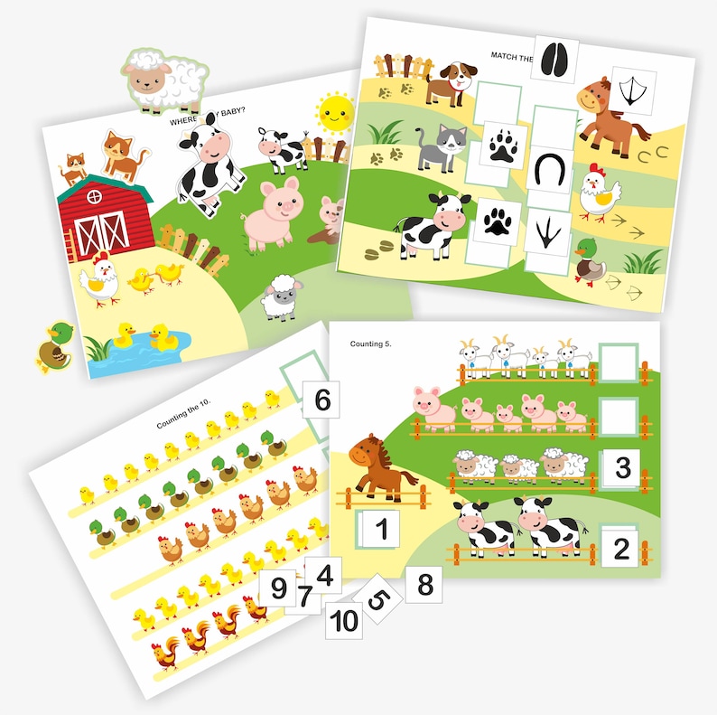 Farm Animals Toddler Busy Book Printable. Learning Binder - Etsy