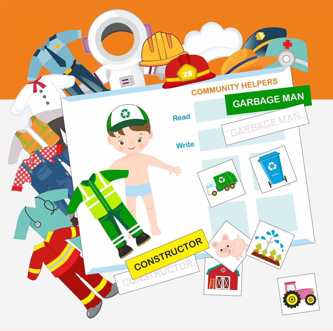 Community Helpers. Occupation Printable. Preschool Printable. - Etsy