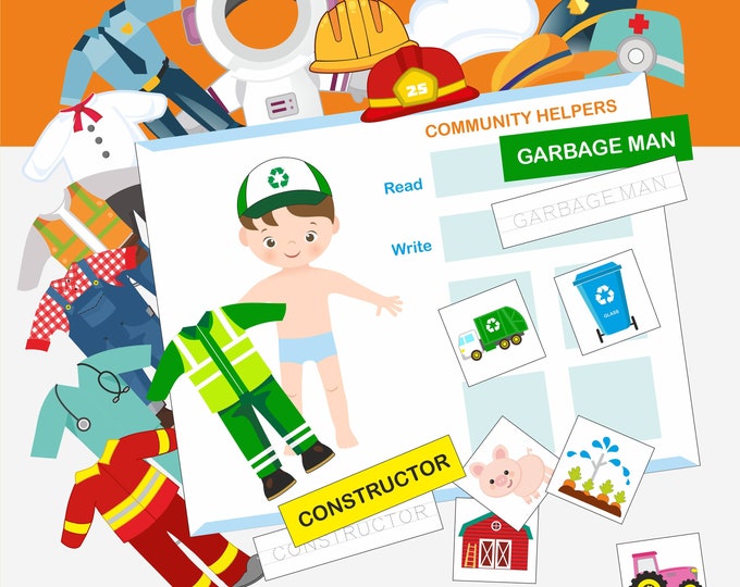 Community Helpers Dress up Preschool Printable Worksheets Professions ...