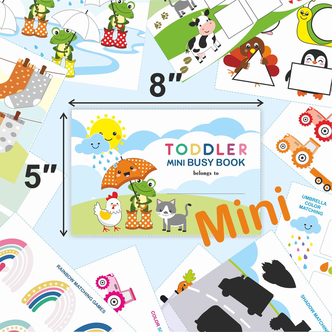 Toddler Mini Busy Book Printable Preschool Learning Binder, Travel Size ...