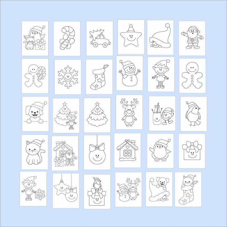Christmas Coloring Pages for Toddlers, Printable Kids Activity (30 PDF ...