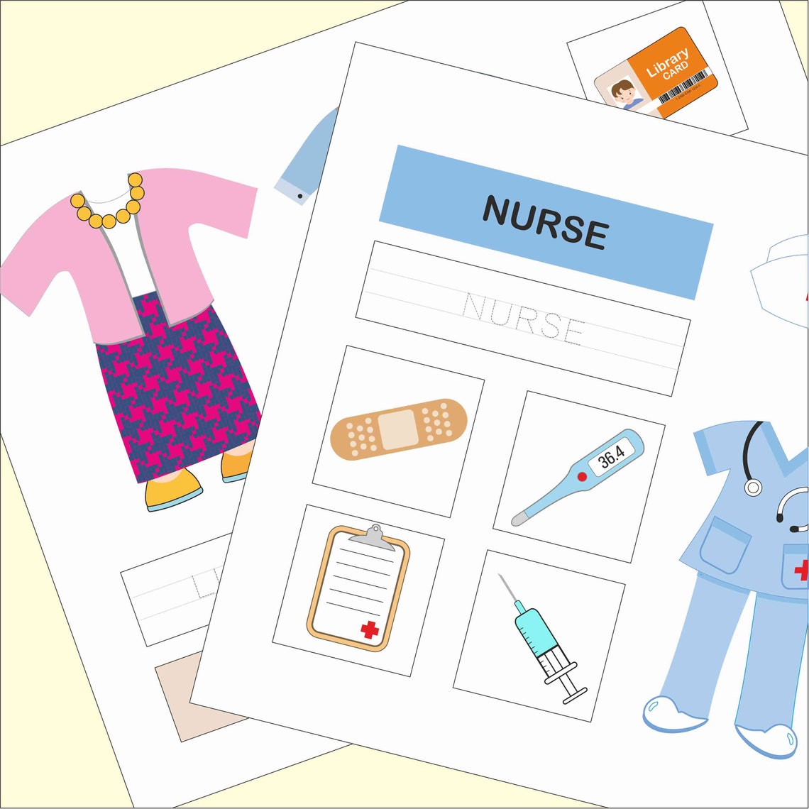 Community Helpers Matching Activity, Occupation Printable Busy Book ...