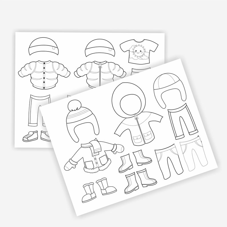 Seasons and Weather Clothing Activity Mats Printable. Four - Etsy