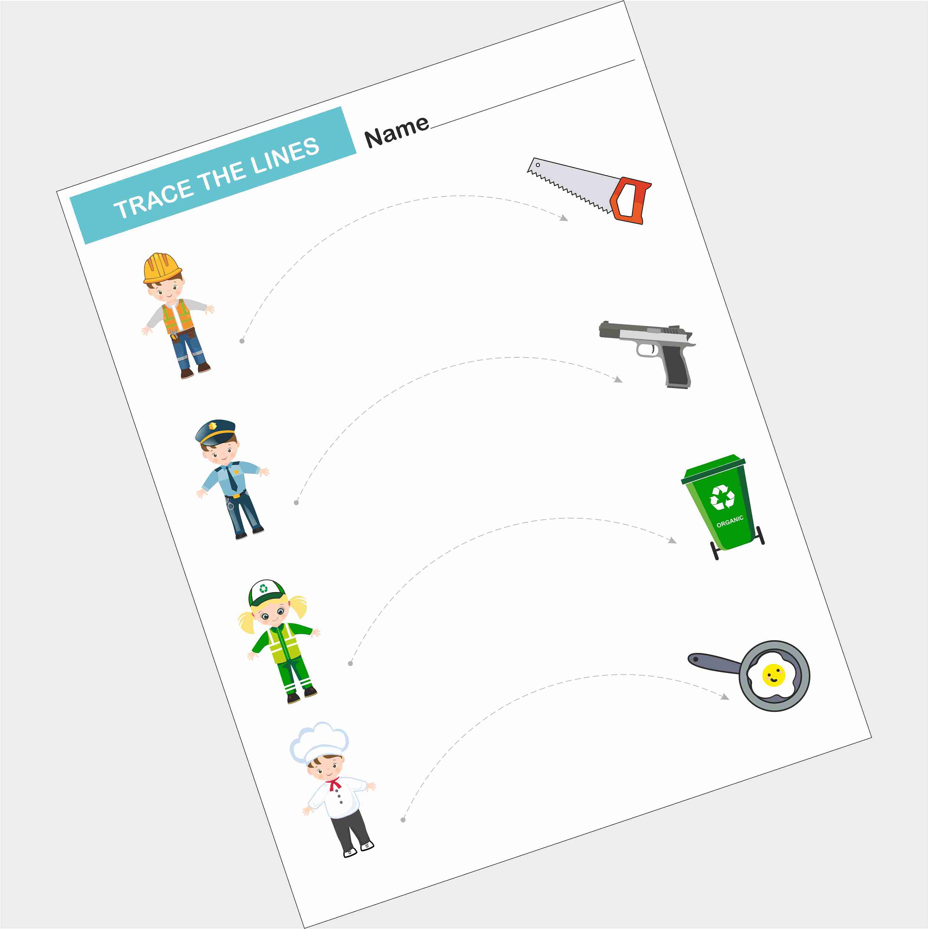 Community Helpers Activities. Tracing Worksheets. PRE-WRITING - Etsy