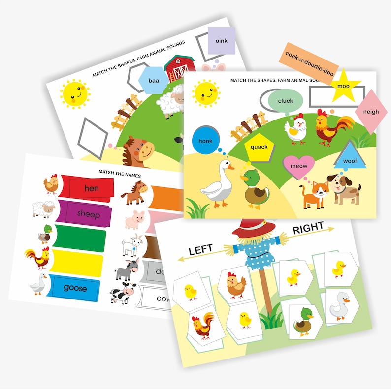 Farm Animals Toddler Busy Book Printable. Learning Binder - Etsy
