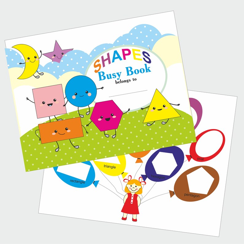 Shapes Busy Book Printable. Toddler Busy Book. Homeschool Learning ...