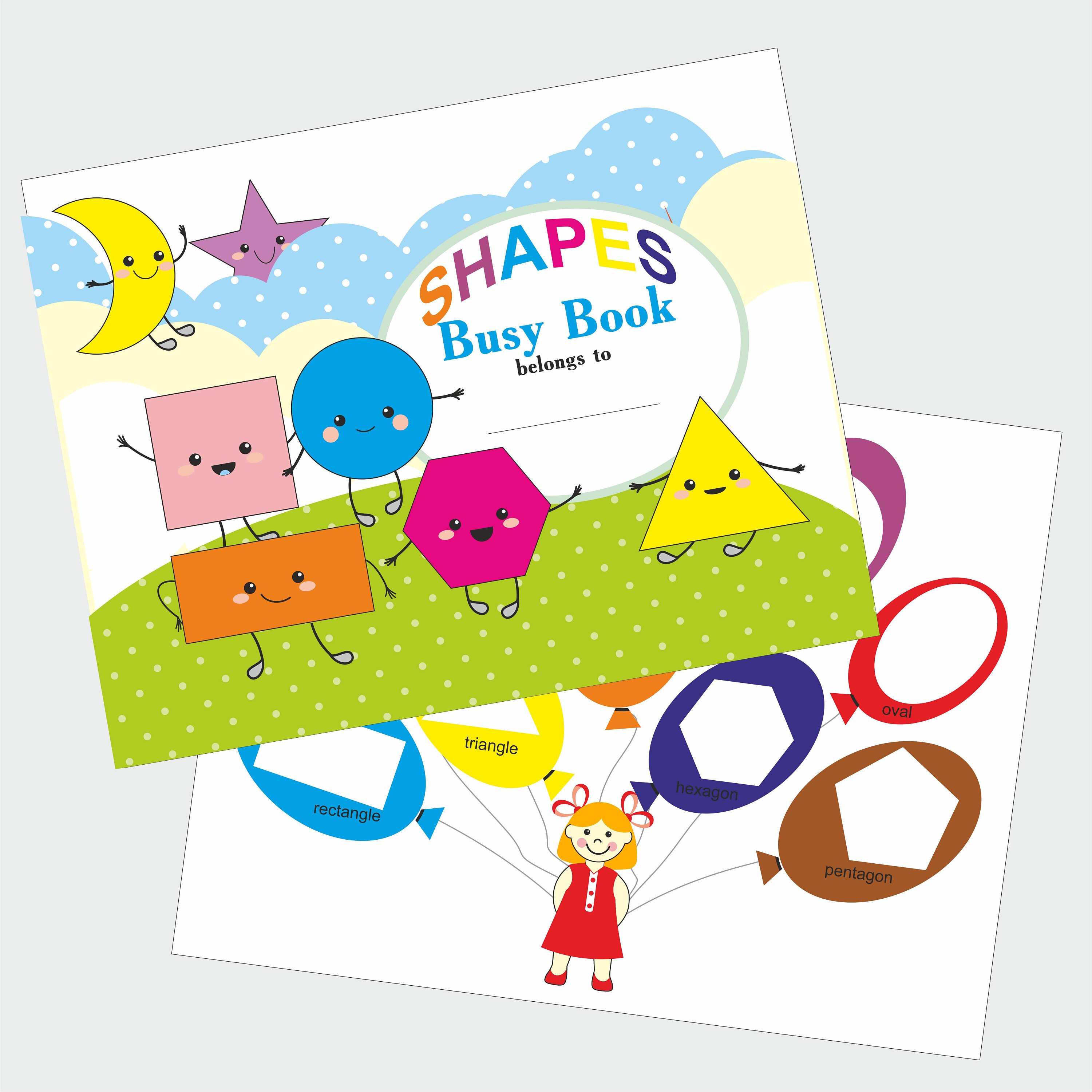 Shapes Busy Book Printable. Toddler Busy Book. Homeschool Learning ...