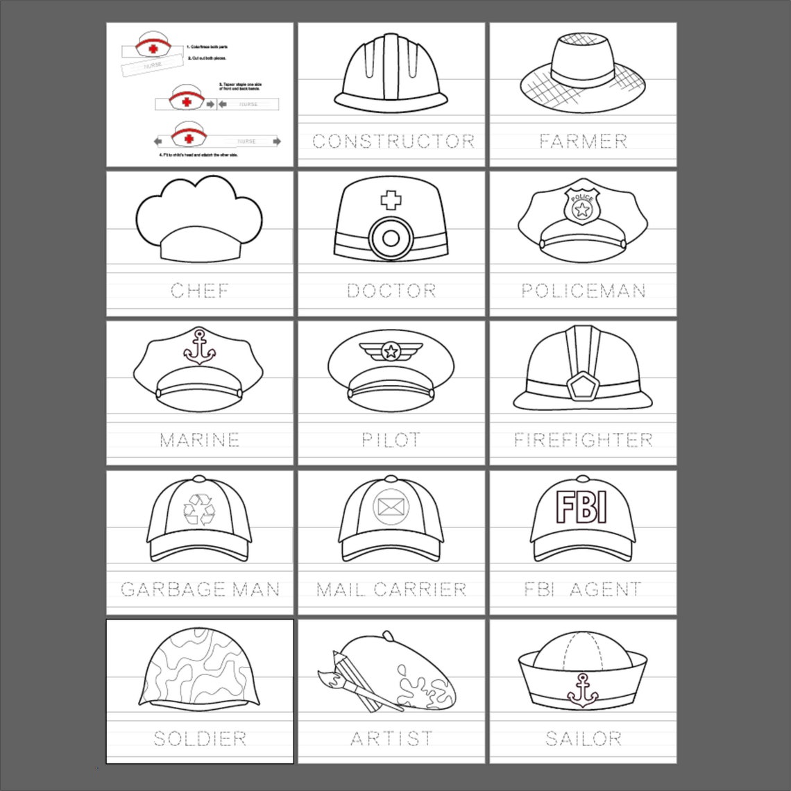 Community Helpers Paper Crowns Set | 15 Professions | Printable Role ...