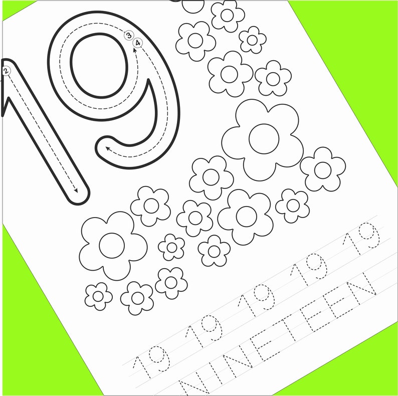 Number Tracing Worksheets 0-20: Kids Printable Coloring Book (PDF ...
