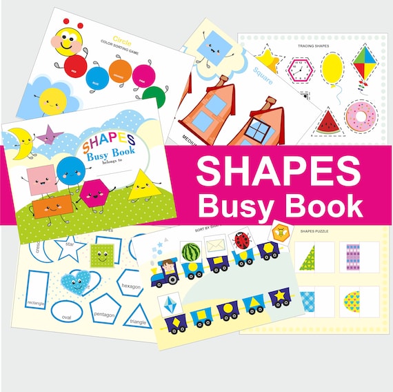 Shapes Busy Book Printable. Toddler Busy Book. Homeschool | Etsy