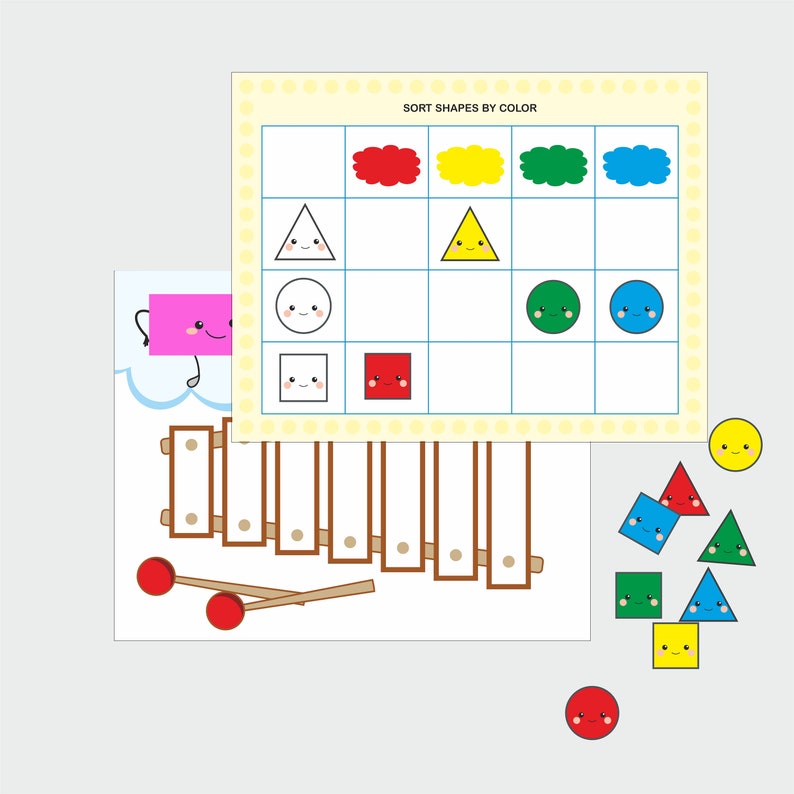 Shapes Busy Book Printable. Toddler Busy Book. Homeschool Learning ...