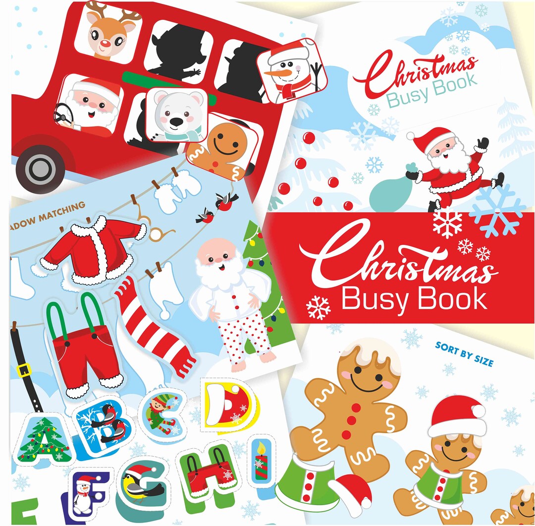 Christmas Toddler Busy Book Printable Learning Binder Christmas ...