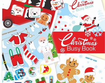 Christmas Busy Book Preschool Printable Winter Learning - Etsy