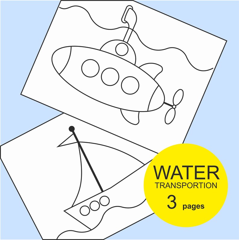 Vehicle Coloring Pages for Kids Toddlers Preschoolers Land - Etsy