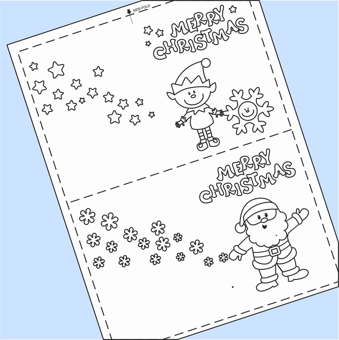 Coloring Christmas Cards PRINTABLE, Christmas Kids Coloring Book ...